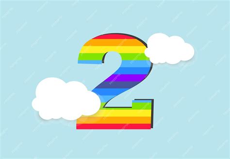 Premium Vector Number 2 Rainbow Counting Learn Object Design Abstract