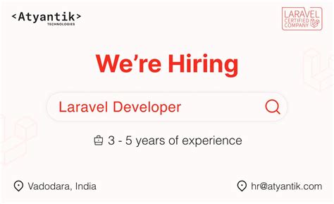 Laraveldeveloper Jobopening Vadodarajobs Techopportunity Nowhiring
