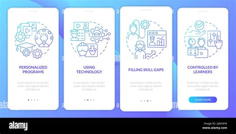 Microtraining Best Practices Blue Gradient Onboarding Mobile App Screen Stock Vector Image And Art