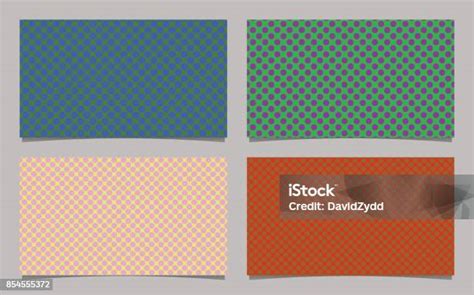 도트 패턴 명함 배경 템플릿 설정색된 동그라미와 벡터 디자인 0명에 대한 스톡 벡터 아트 및 기타 이미지 0명 공란 기하 도형 Istock