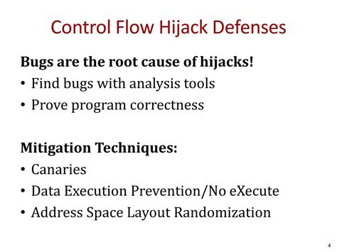 ppt control flow hijack defenses canaries dep and aslr powerpoint