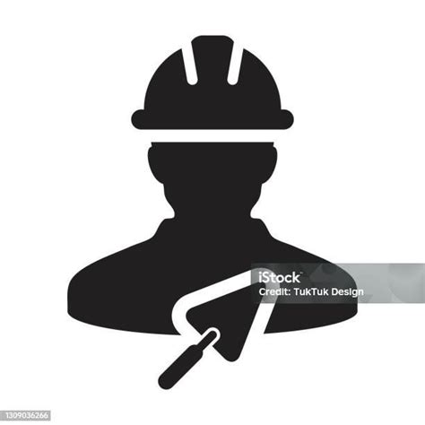 Trowel 벡터 남성 건설 빌더 계약자 사람 프로필 아바타와 일렉트로프 픽토그램 작업자 아이콘 건설 기계류에 대한 스톡 벡터 아트 및 기타 이미지 Istock