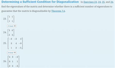 find the eigenvalues of the matrix and determine