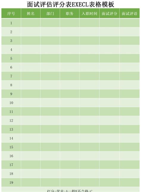 面试表格模板 招聘登记评分word和excel版免费下载（共15款精选模板） 趣帮office教程网