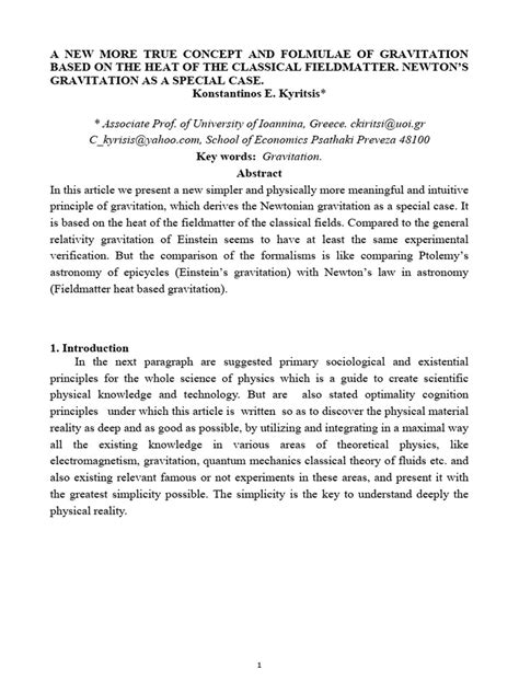 A New More True Concept And Folmulae Of Gravitation Based On The Heat