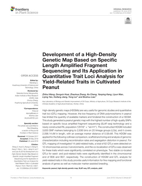 Pdf Development Of A High Density Genetic Map Based On Specific