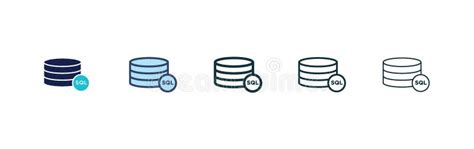 Sql Icon Vector Set On White Background Stock Vector Illustration Of Graphics Extension
