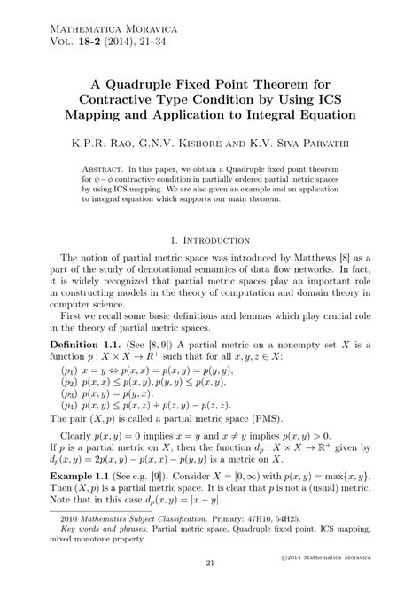 Pdf A Quadruple Fixed Point Theorem For Contractive Type Condition By