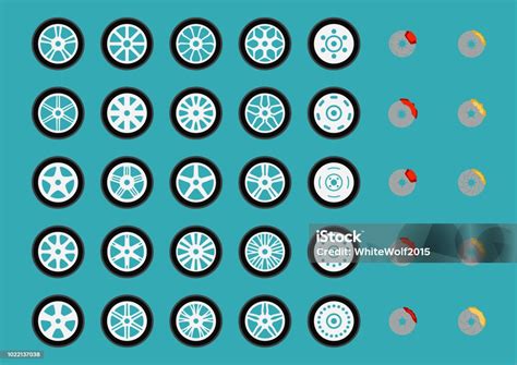 색상환의 집합입니다 벡터 일러스트 레이 터 평면 요소 자동차의 디자인 고립 된 개체는 부분 전송 가장자리에 대한 스톡 벡터 아트 및 기타 이미지 Istock