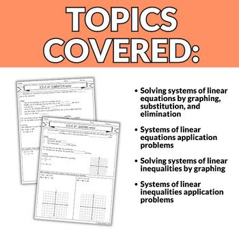 Linear Systems Guided Notes And Worksheets By Lindsay Bowden Secondary Math