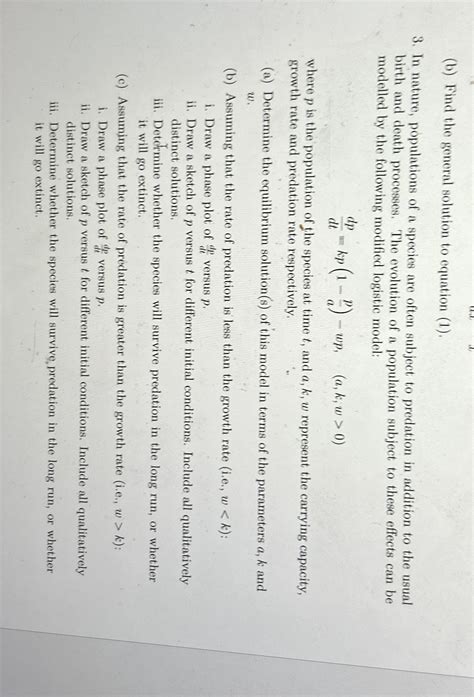 Solved B ﻿find The General Solution To Equation 1 3 ﻿in