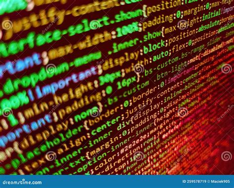 Programmer Working On Computer Screen Simple Website Html Code With