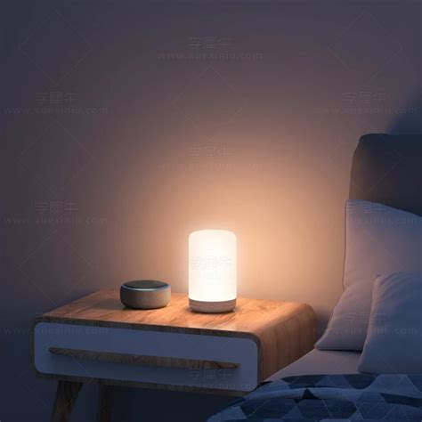 简约木质桌面展示床头灯夜灯精品场景 花瓣网