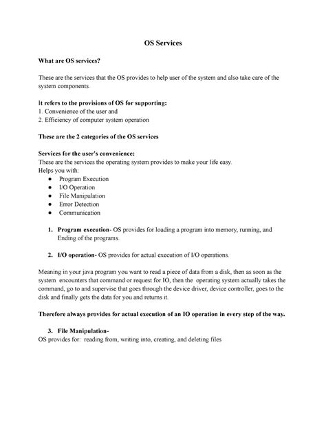 OS Services Introduction To Operating Systems CSCI 3341 Dr