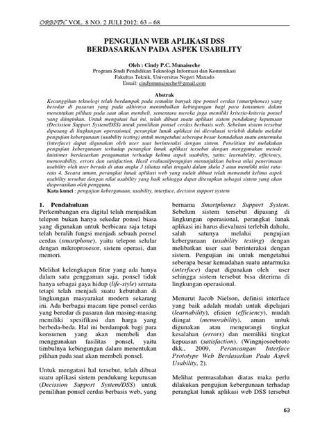 Journal Pengujian Web Dengan Usability Contoh Pdf Komputer
