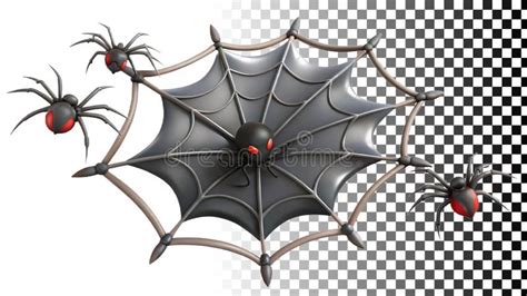 Spider Web With Small Spiders Halloween Spooky Decoration Png