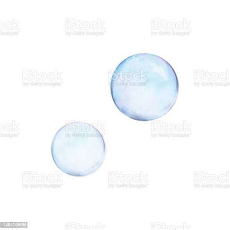 수채화는 흰색 배경에 기포를 그렸다 일러스트레이션 스티커 로고 섬유 인쇄를 위한 투명한 사실적인 그림 3차원 형태에 대한 스톡