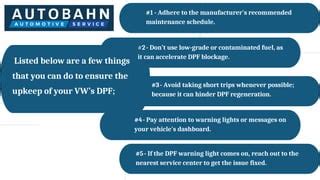 What Causes DPF Failure In VW Golf Cars How Can They Be Prevented PPT
