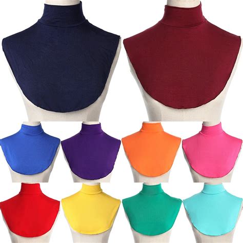 이슬람 모달 터틀넥 가짜 칼라 의류 액세서리 피부 친화적인 우아한 목 커버 1pc Aliexpress