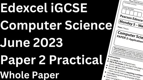 Edexcel Igcse Computer Science Paper 2 2023 Youtube