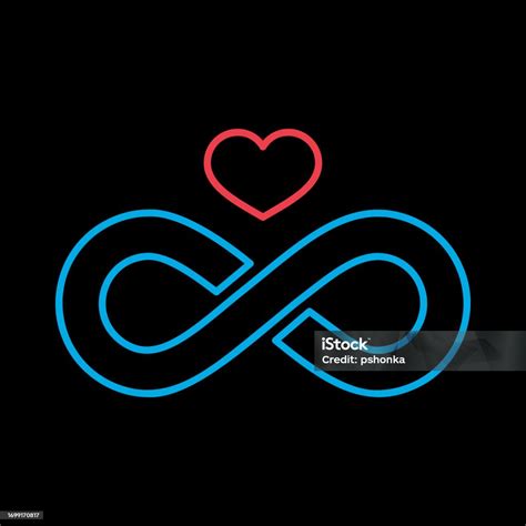 Tanda Tak Terhingga Dan Simbol Hati Cinta Abadi Ilustrasi Stok Unduh Gambar Sekarang Bentuk