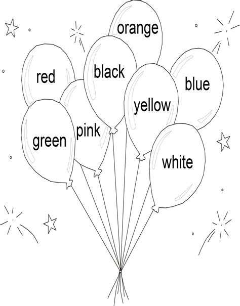 Раскраски цвета на английском Распечатать бесплатно