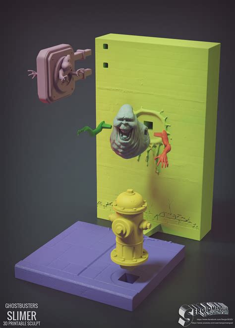 Ghostbusters Slimer Mudbox 2023 And Mudkit 3d Printable Diorama Autodesk Community