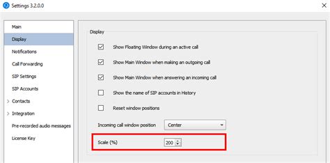 Softphonepro User Interface Scaling