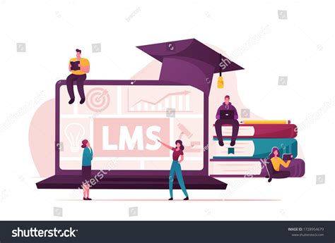 Lms Learning Management System Concept Tiny Stock Vector Royalty Free
