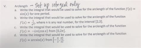 solved v arclength set up integral only a write the