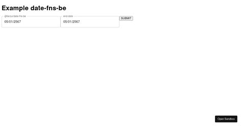 Demo Date Fns Be Forked Codesandbox