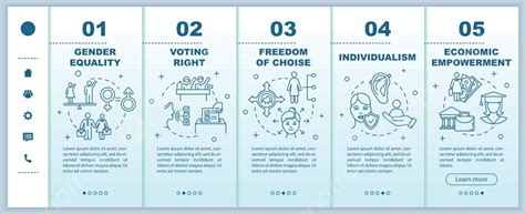 Responsive Onboarding For Gender Equality With Voting Empowerment And Freedom Vector Webpage