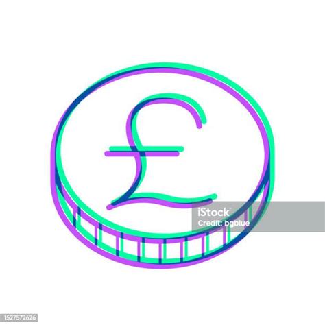 파운드 동전 흰색 배경에 두 가지 색상이 오버레이된 아이콘 1 파운드 동전에 대한 스톡 벡터 아트 및 기타 이미지 1 파운드 동전 3차원 형태 개념 Istock