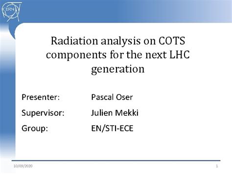 Radiation Analysis On Cots Components For The Next