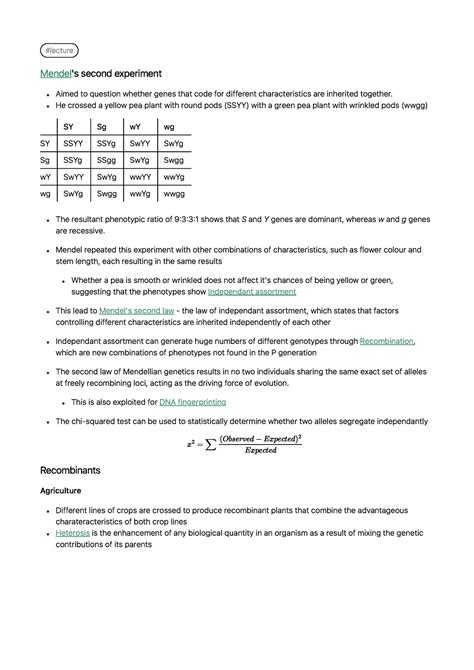 lecture 2 recombination and mendel s second law lecture mendel s
