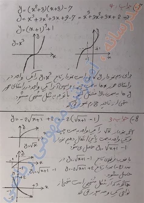 53 نمونه سوال ریاضی دوازدهم فصل 1 تجربی با جواب تدریس خصوصی ریاضی