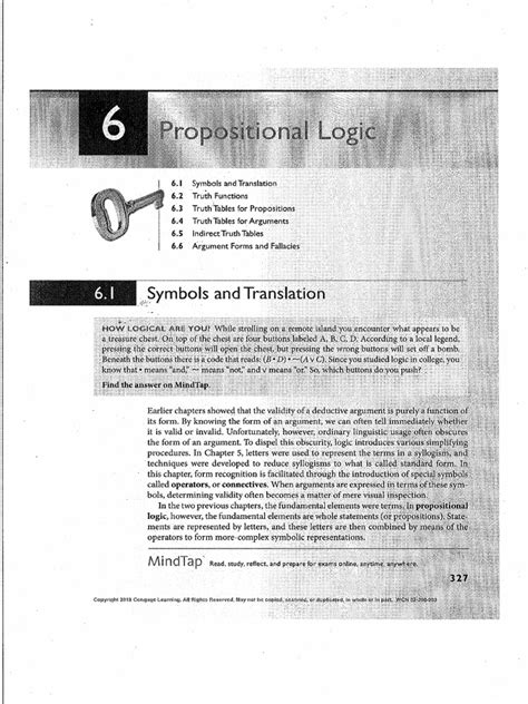 Week 3 4 June 1 And 6 Basic Reading Hurley 2018 Chapter 6 Propositional Logic Pdf
