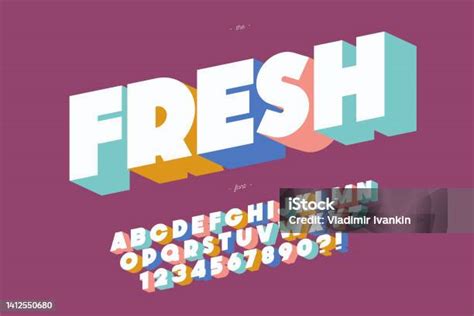 신선한 글꼴 3d 대담한 스타일의 귀여운 색상 컴퓨터 글자에 대한 스톡 벡터 아트 및 기타 이미지 컴퓨터 글자 여름 재미
