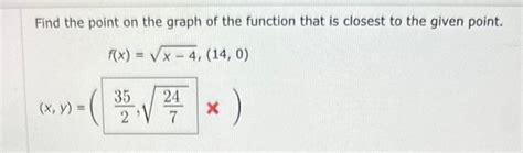 Solved Find The Point On The Graph Of The Function That Is Chegg