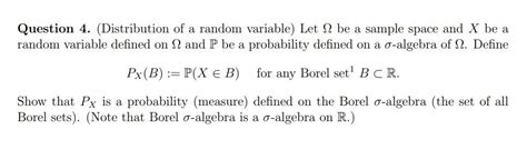 Solved Question 4 Distribution Of A Random Variable ﻿let