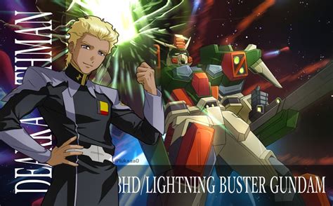 dearka elsman and lightning buster gundam gundam and 2 more drawn by