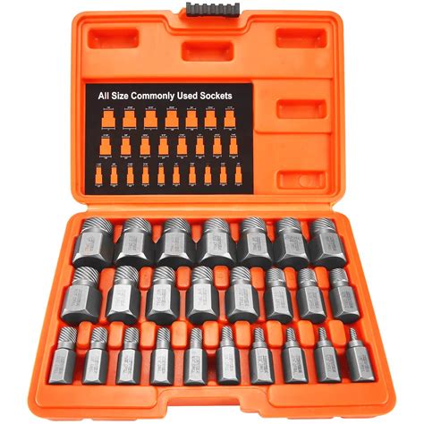 Xewea 25pcs Screw Extractor Set Hex Head Multi Spline Easy Out Bolt