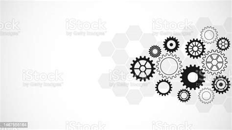 톱니바퀴와 기어 휠 메커니즘 하이테크 디지털 기술 및 엔지니어링 설계를 위한 개념과 아이디어 기계 공학의 추상적 기술적 배경