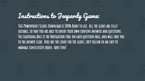 Blank Editable Jeopardy Game By Teach Simple