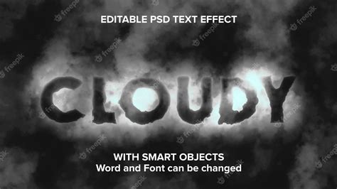 Premium Psd Editable Cloud Text Effect