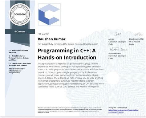 raushan kumar on linkedin coursera objectorientedprogramming cpp lpu
