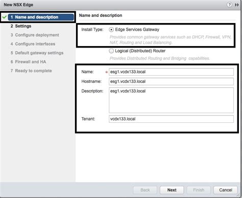 nsx dlr and esg with ospf part 4 deploy esg