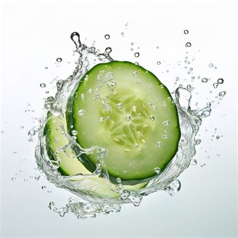Premium Ai Image Fresh Cucumber Slices