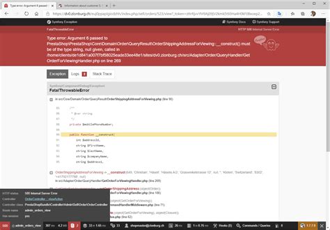 After Upgrade To 177 Clicking On Any Order In Bo Result In A Symfony Error