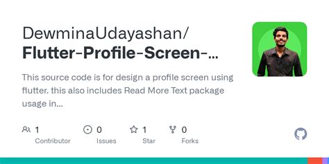 Github Dewminaudayashanflutter Profile Screen Ui Design This Source Code Is For Design A